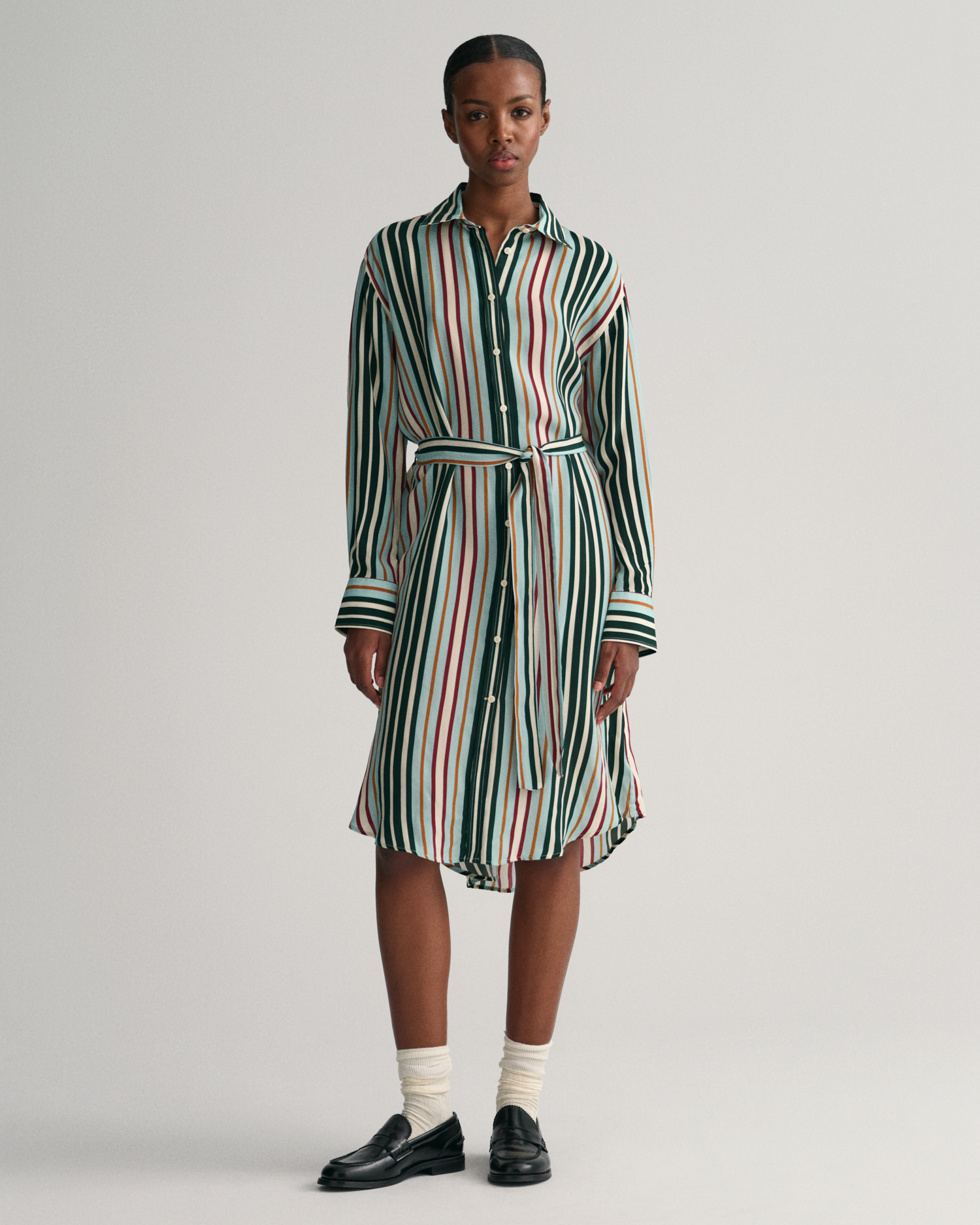 Robe-chemise relaxed fit à rayures multicolores - GANT