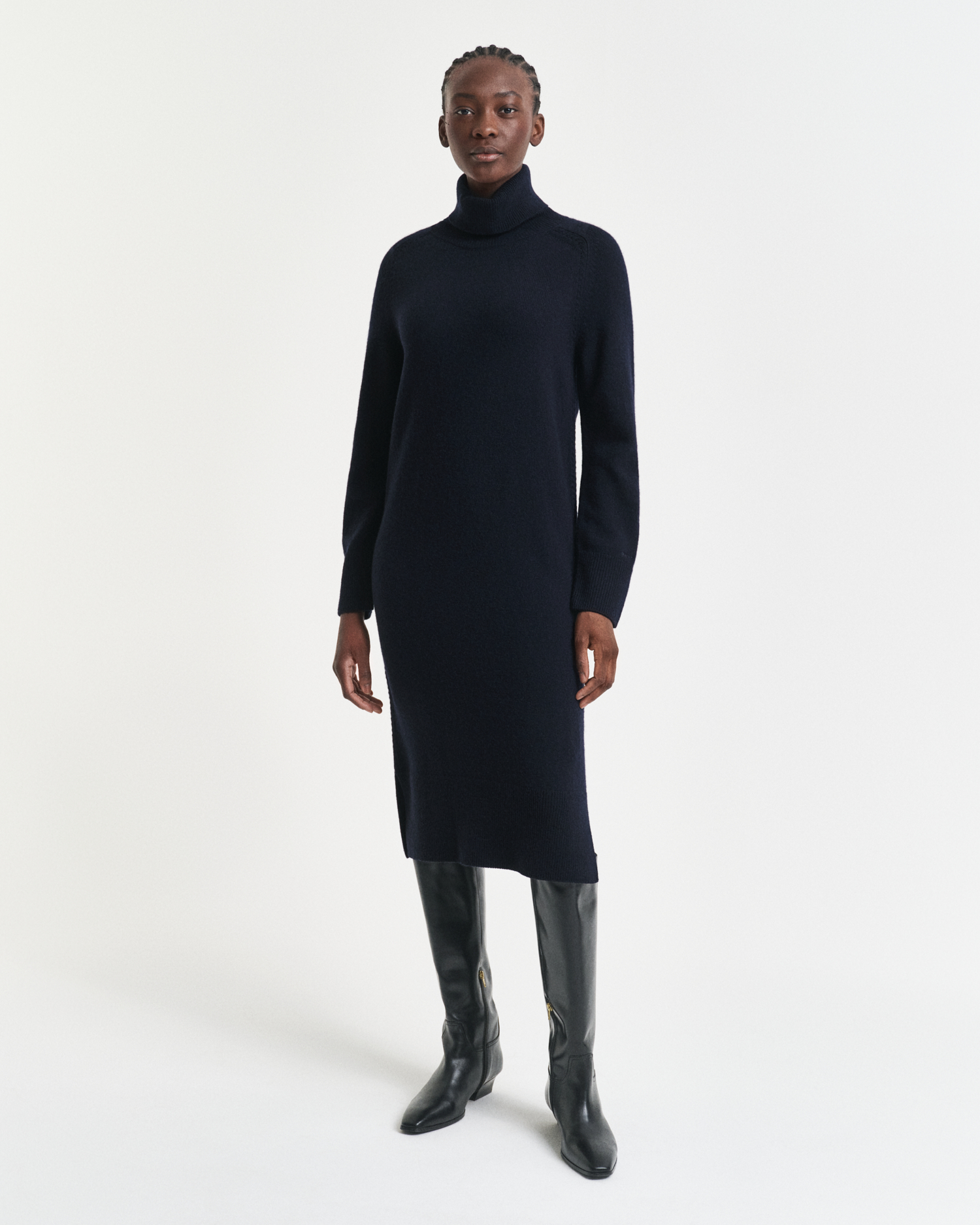 Robe col roulé avec finitions en maille - GANT