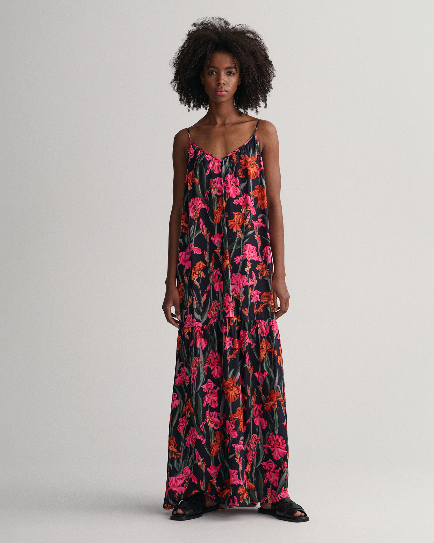 Robe longue à fines bretelles et imprimé - GANT