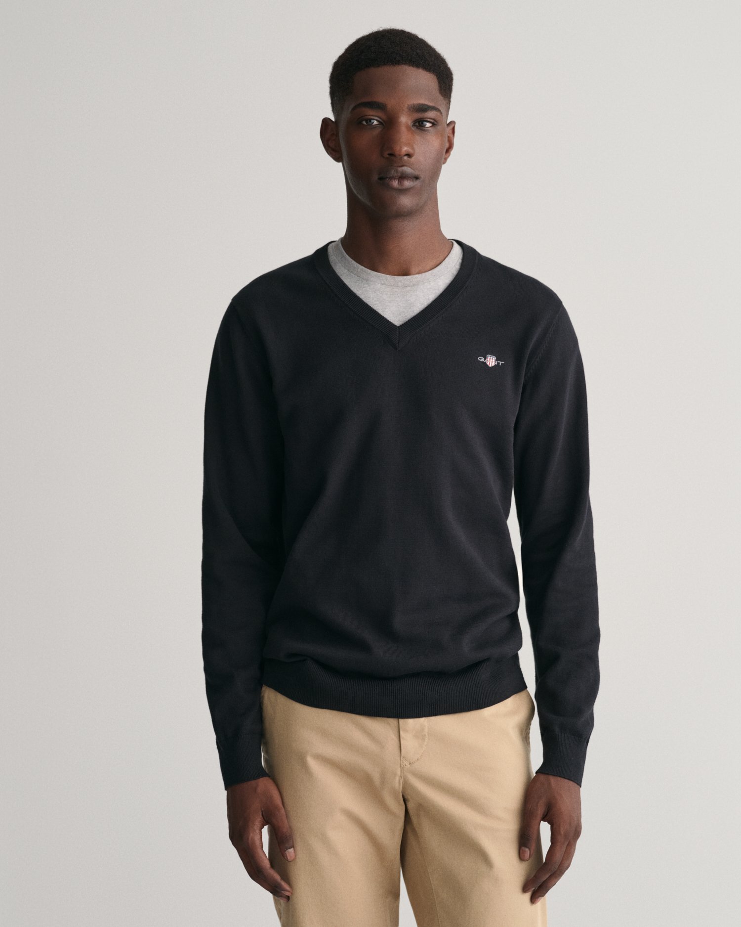 Pull col V en coton classique - GANT